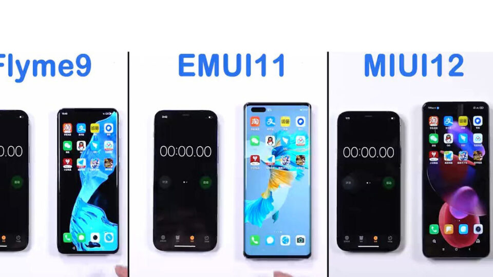 مقایسه سرعت رابط کاربری EMUI 11 در مقابل Flyme 9 در مقابل MIUI 12